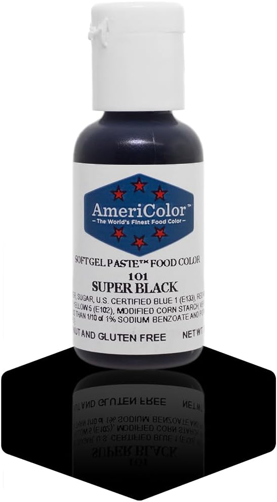 Americolor Soft Gel Paste Food Coloring .75 Super Black – Cakewalk @Candyland Crafts