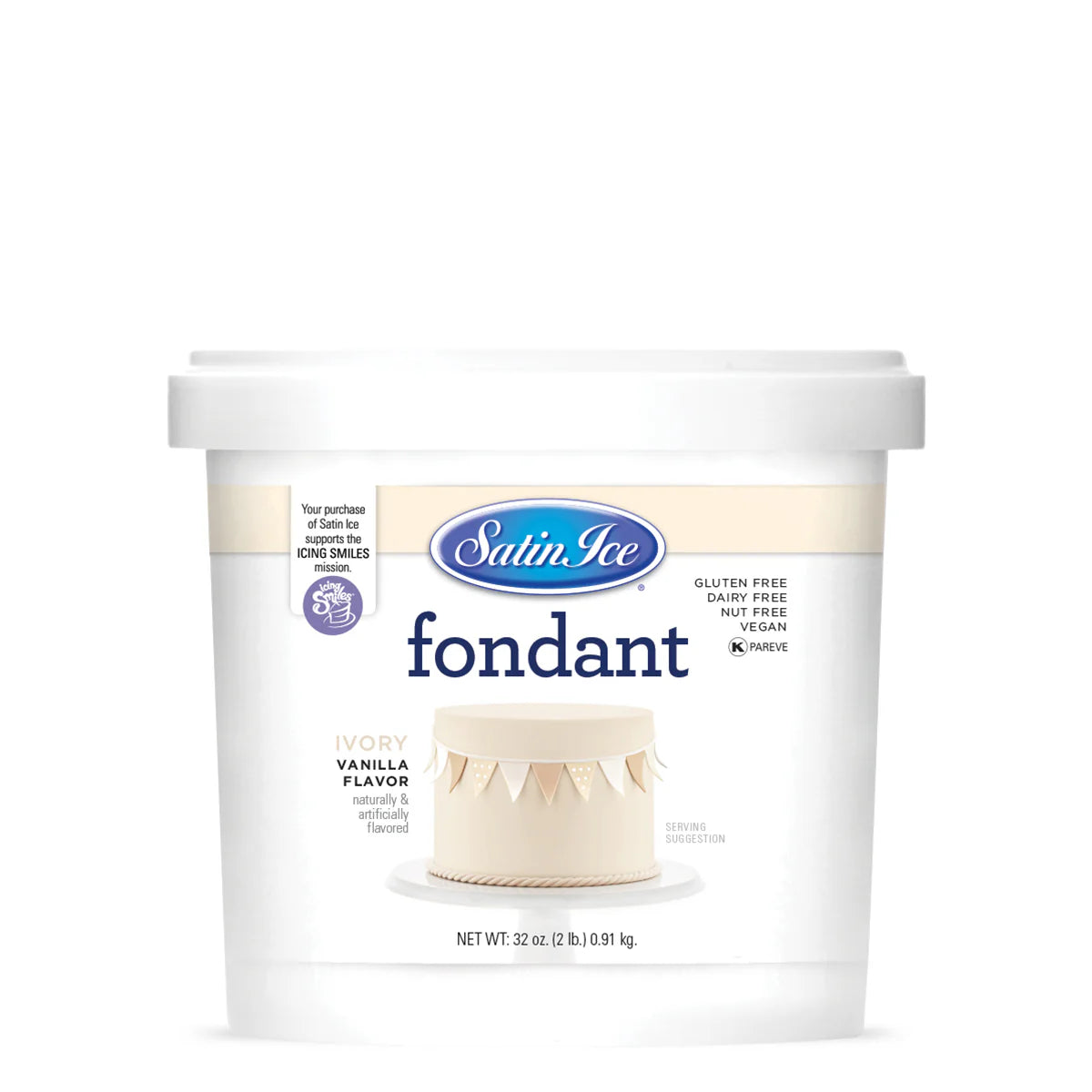 Satin Ice Vanilla Fondant Ivory 2 Lbs – Cakewalk @Candyland Crafts